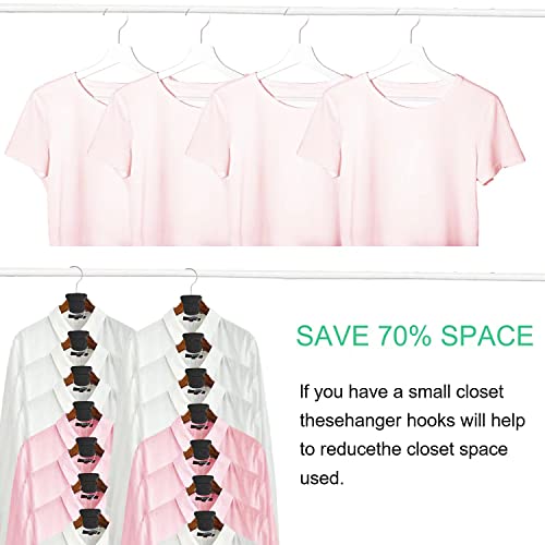 WEIKILLY Clothes Hanger Connector Hooks,18 Pcs Space Saving Closet Organizers and Storage Shelves Hanger Extender, AS SEEN ON TV,Ultra Premium Hanger Hooks Triple Closet Space, Fits All Hangers(Cat)