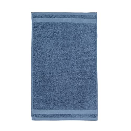 MARTHA STEWART 100% Cotton Bath Towels Set - 6 Piece Set | 2 Bath Towels - 2 Hand Towels - 2 Washcloths | Quick Dry Towels | Plush Towels | Absorbent | Ideal For Everyday Use | Blue Towels