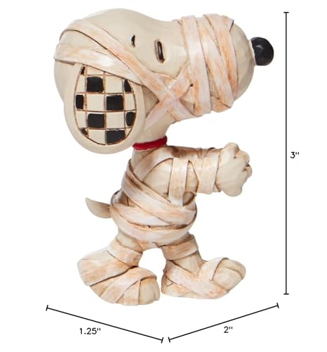 Enesco Peanuts by Jim Shore Snoopy Dressed as a Mummy Miniature Figurine, 3 Inch, Cream