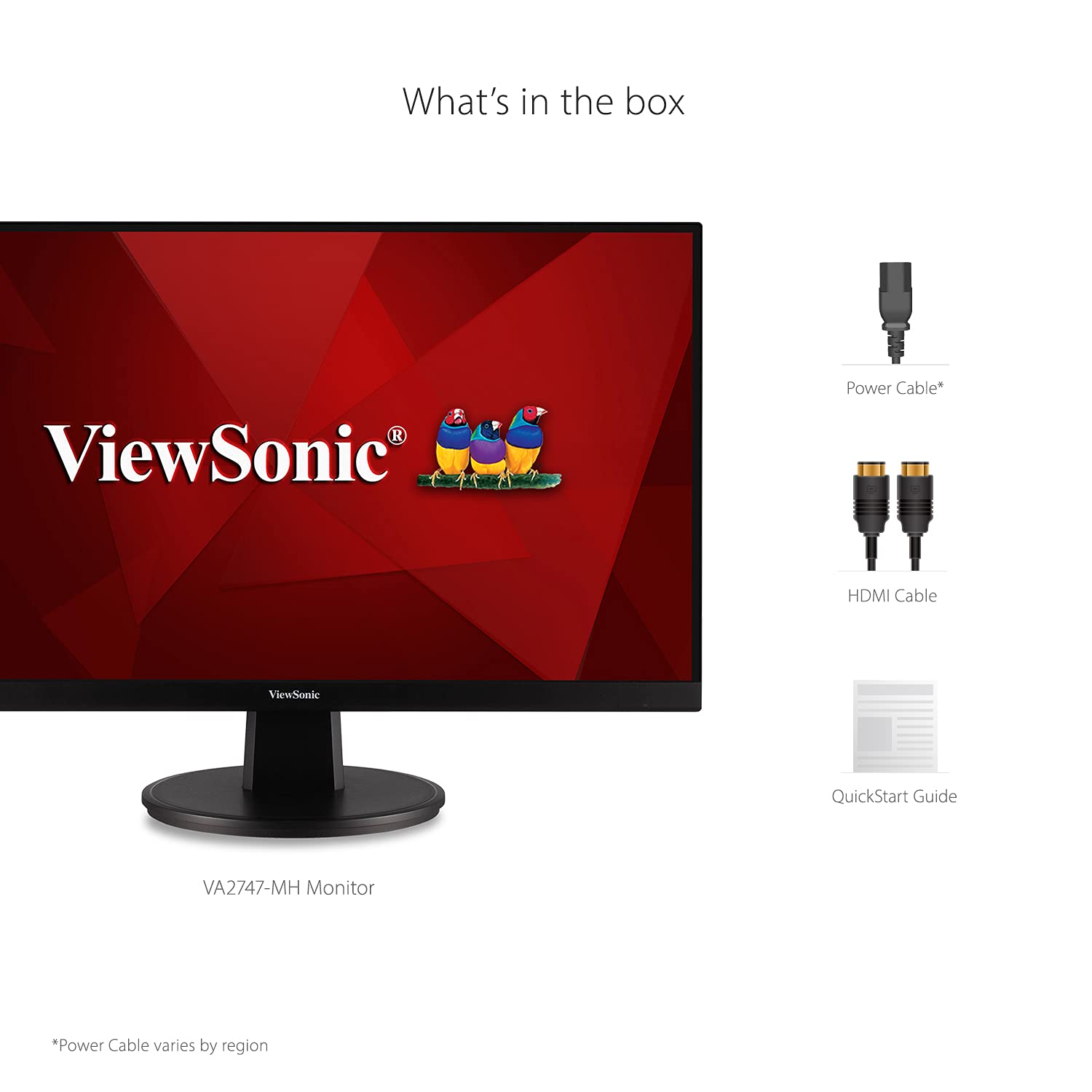 ViewSonic VA2747-MH 27 Inch Full HD 1080p Monitor with FreeSync, 100Hz, Ultra-Thin Bezel, Eye Care, HDMI, VGA Inputs for Home and Office