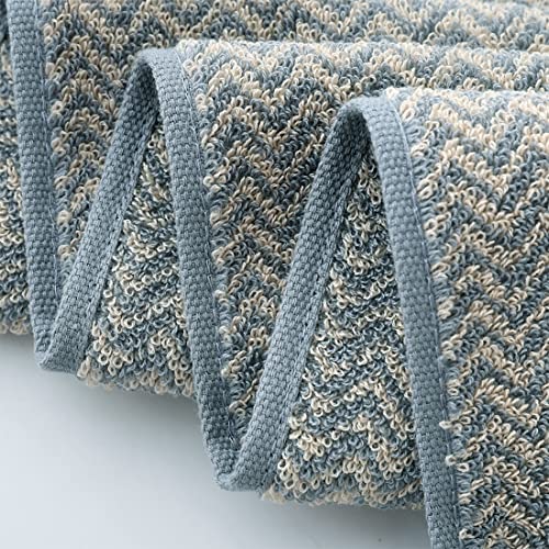 Pidada Hand Towels Set of 2 Wave Striped Pattern 100% Cotton Soft Absorbent Decorative Towel for Bathroom 13.4 x 29.1 Inch (Grey)