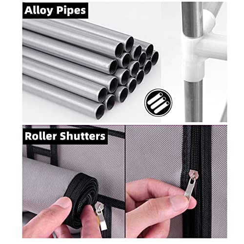 LIKOVSCI 10 Tier 27-Pairs Shoe Rack Tool Free Easy Assembled Shoe Shelf Storage Organizer with Dustproof Nonwoven Fabric Cover