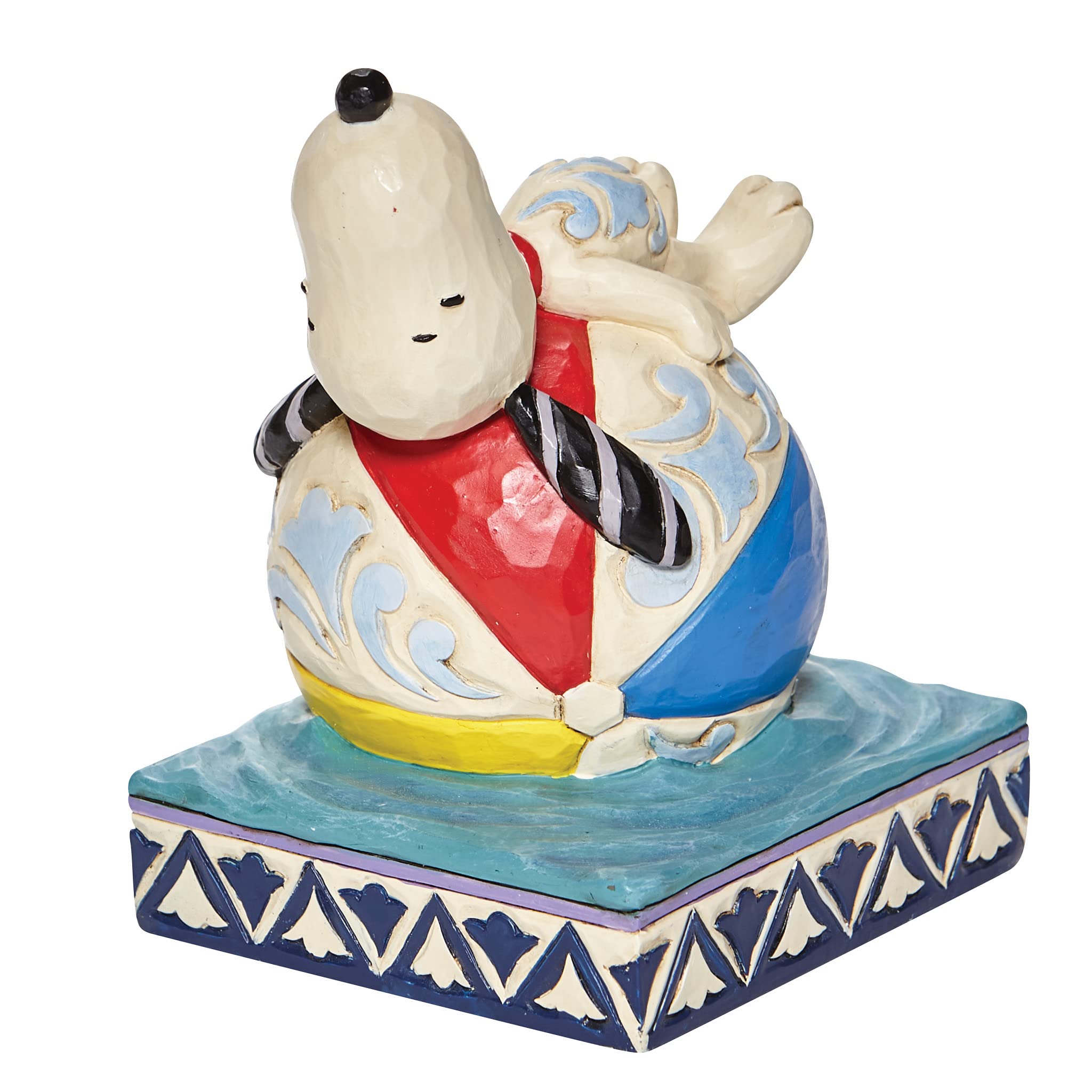 Enesco Peanuts by Jim Shore Snoopy Lounging on a Beach Ball Figurine, 4.625 Inch, Multicolor
