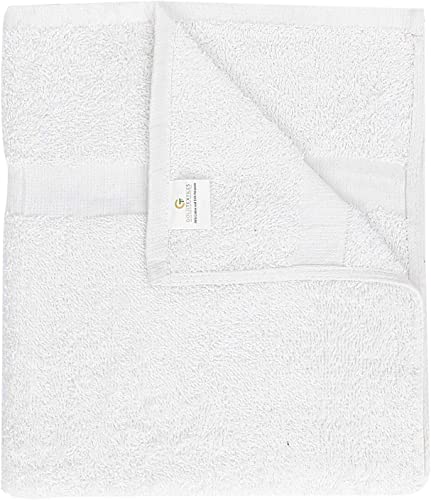 GOLD TEXTILES Bulk Bath Towels White 12 Pack (22x44 Inches) Economy Light Weight Easycare