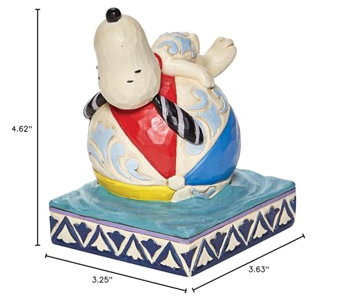 Enesco Peanuts by Jim Shore Snoopy Lounging on a Beach Ball Figurine, 4.625 Inch, Multicolor