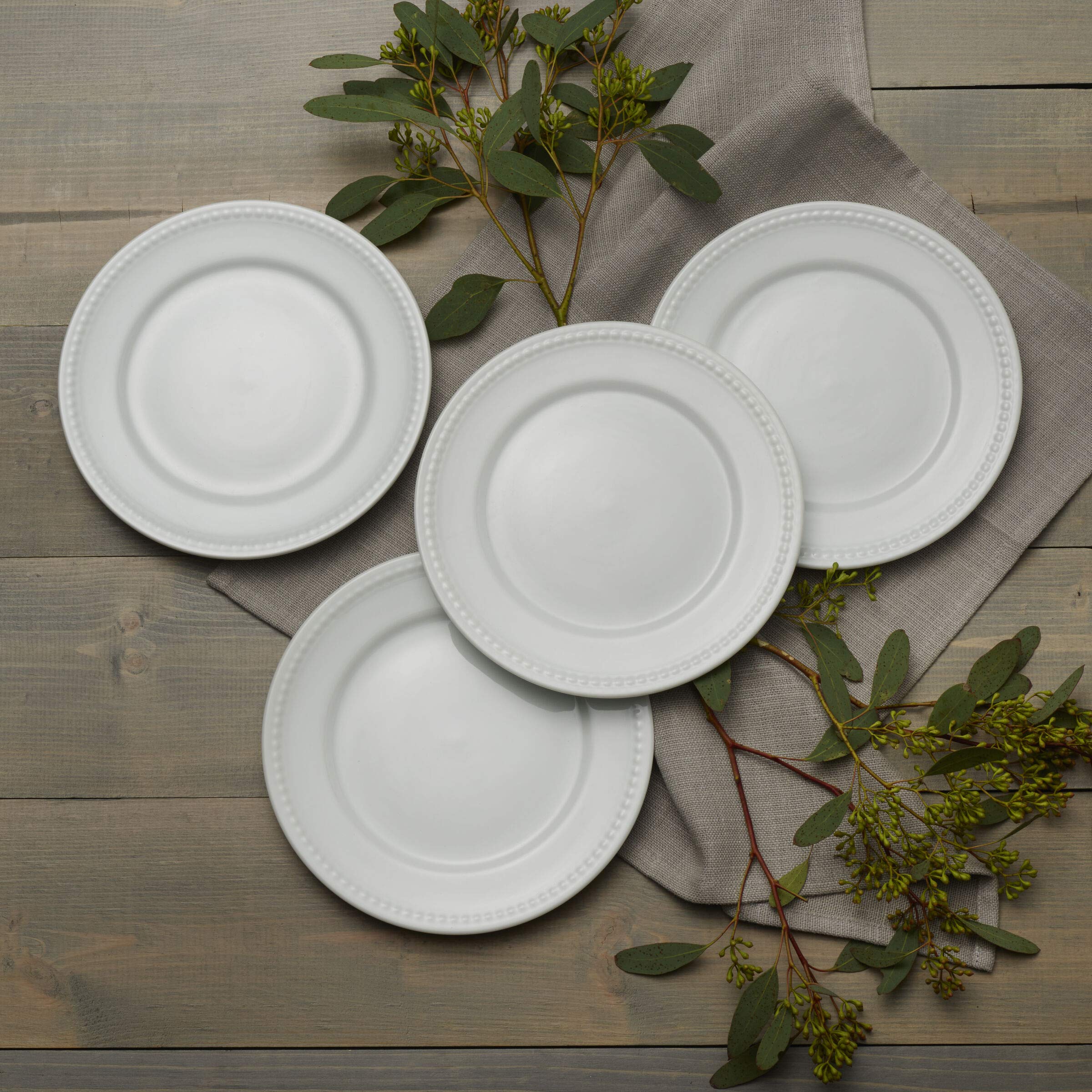 Everyday White 8.5 Inch Porcelain Salad Plates by Fitz and Floyd