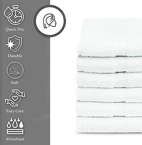 GOLD TEXTILES Bulk Bath Towels White 12 Pack (22x44 Inches) Economy Light Weight Easycare