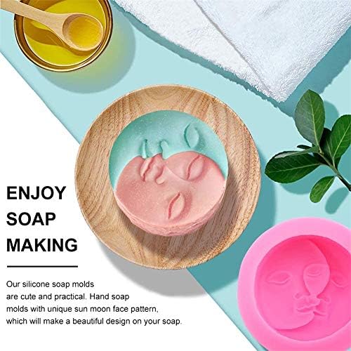 Silicone Molds Circular, Sun and Moon Craft Art Silicone Soap Mold, face Shape Craft Molds DIY Handmade Cake Molds - Soap Making Supplies by JYEOUX
