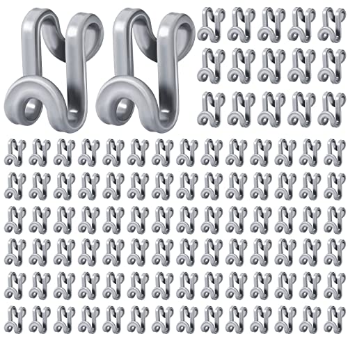 Geetery 250 Pcs Clothes Hanger Connector Hooks Space Saving Mini Clothes Hangers Cascading Hanger Hooks Plastic Connecting Buckle Hooks for Hangers Heavy Duty Extender Hooks for Closet, Grey