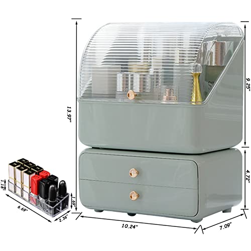 WGLAWL Cosmetic Display Cases, Countertop Makeup Organizer Stands Holder Box Cosmetic Storage Rack Cabinet with Drawers Lipstick Rack, for Bathroom Bedroom Dresser Vanity (Without Lipstick)