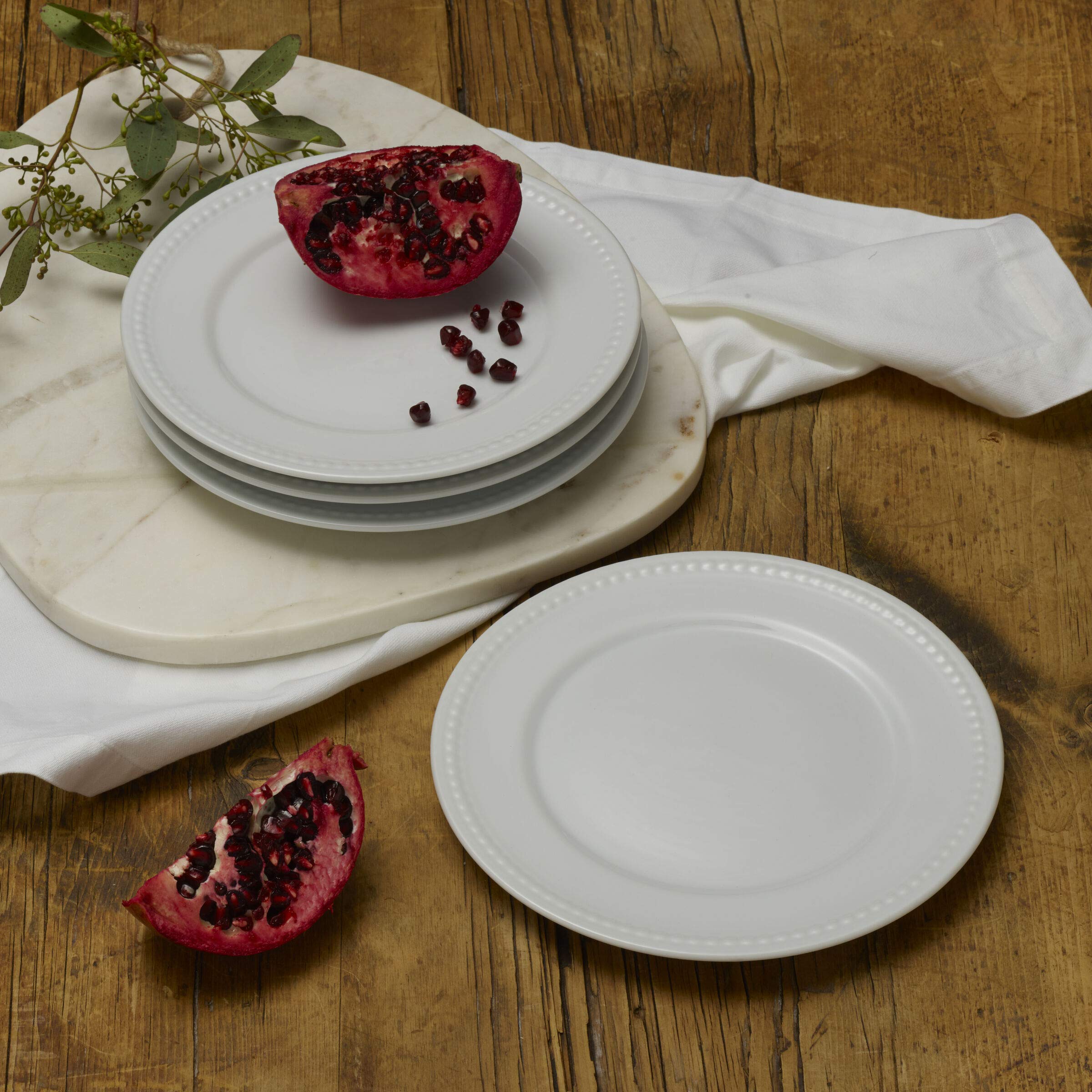 Everyday White 8.5 Inch Porcelain Salad Plates by Fitz and Floyd