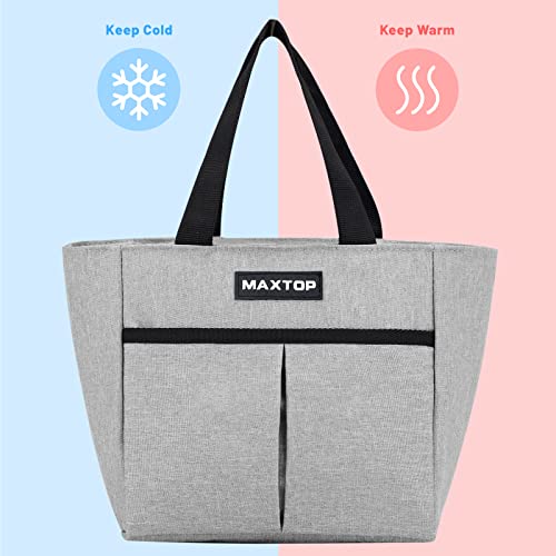 MAXTOP Lunch Bags for Women,Insulated Thermal Lunch Tote Bag,Lunch Box with Front Pocket for Office Work Picnic Shopping