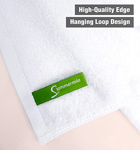 SUMMERMIA 12 Pack Bamboo Washcloths 13" x 13" - Soft Wash Cloths for Your Face Towel, Wash Cloths for Your Body (White)