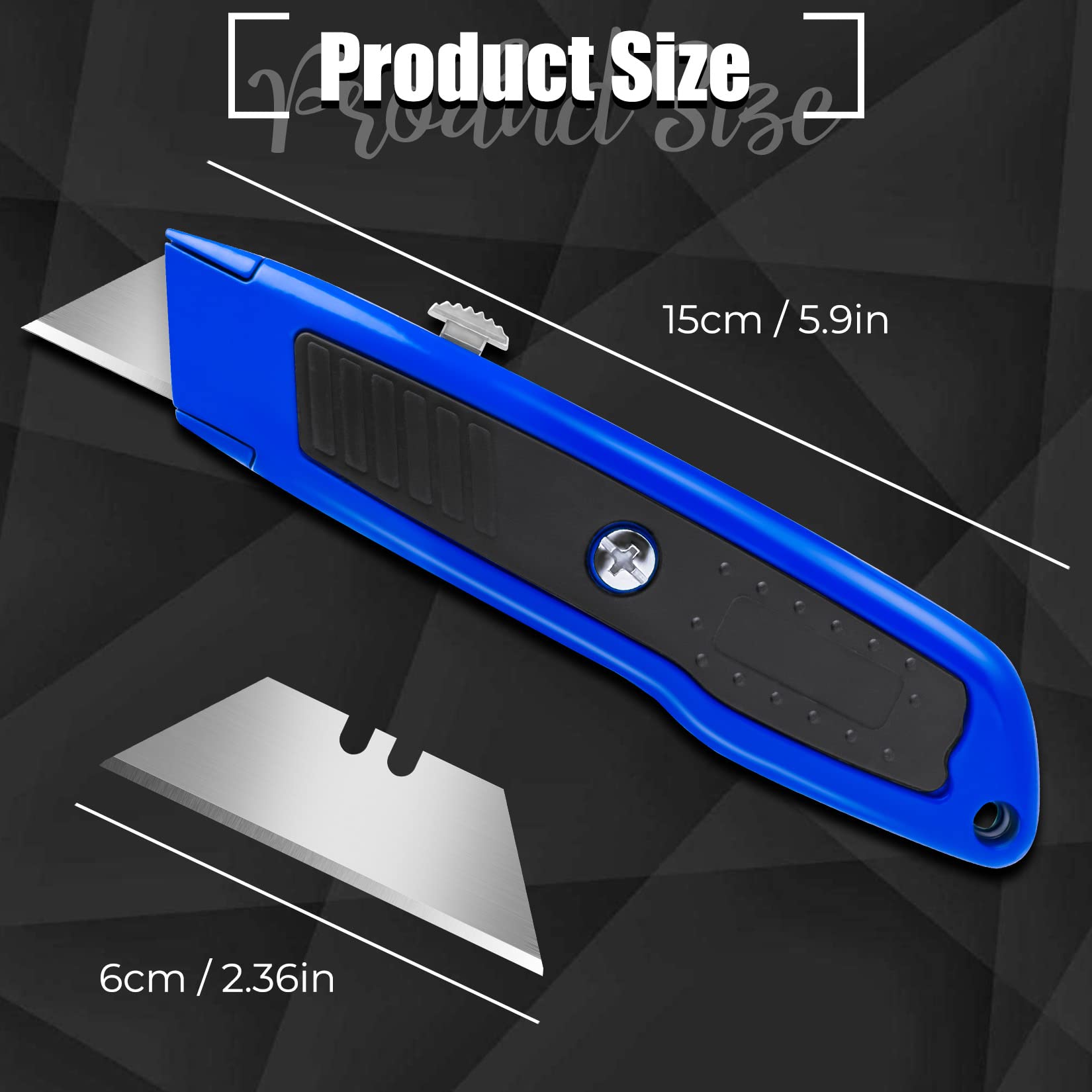 Jetmore 4 Pack Box Cutter Utility Knife, Heavy Duty Box Cutter Knife Razor Knife with 10 SK5 Blades, Box Cutter Retractable, Aluminum Shell Box Opener Box Knife for Home Office Construction