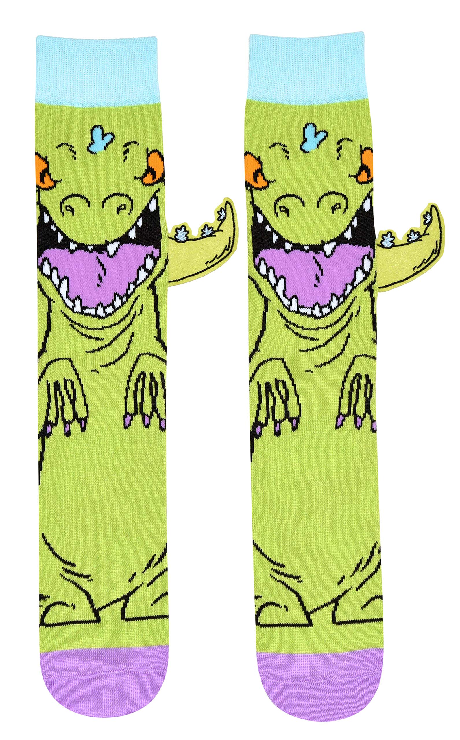 Hyp Rugrats Reptar with Embellished Tail Cosplay Men's Crew Socks