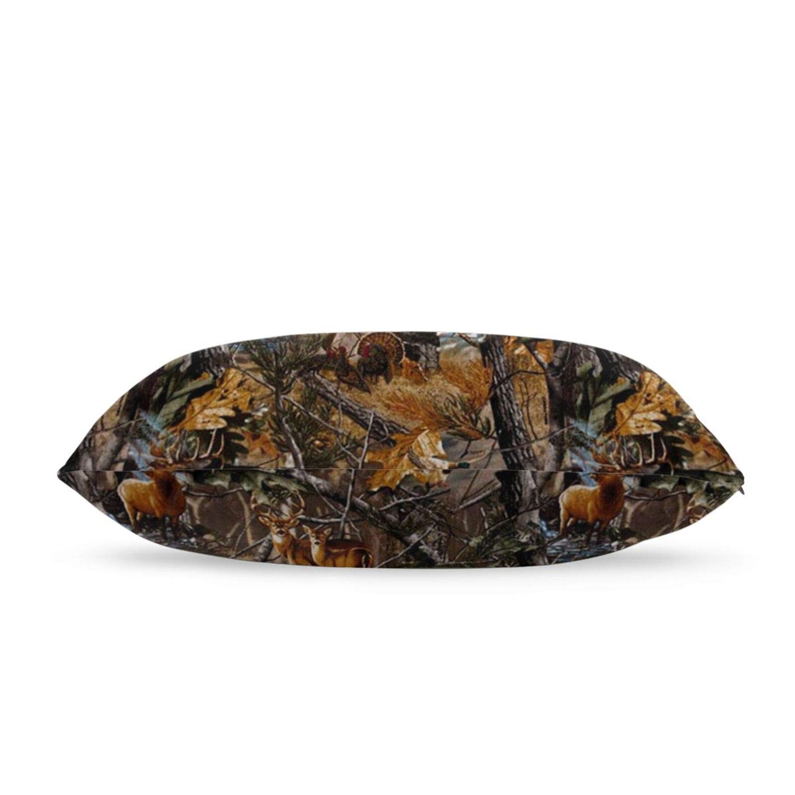 TumzfhQ Camo Deer Pillowcase with Hidden Zipper Soft Cozy for Home Bed Sofa Living Room Decorative Throw Pillow Covers 20x30 inches