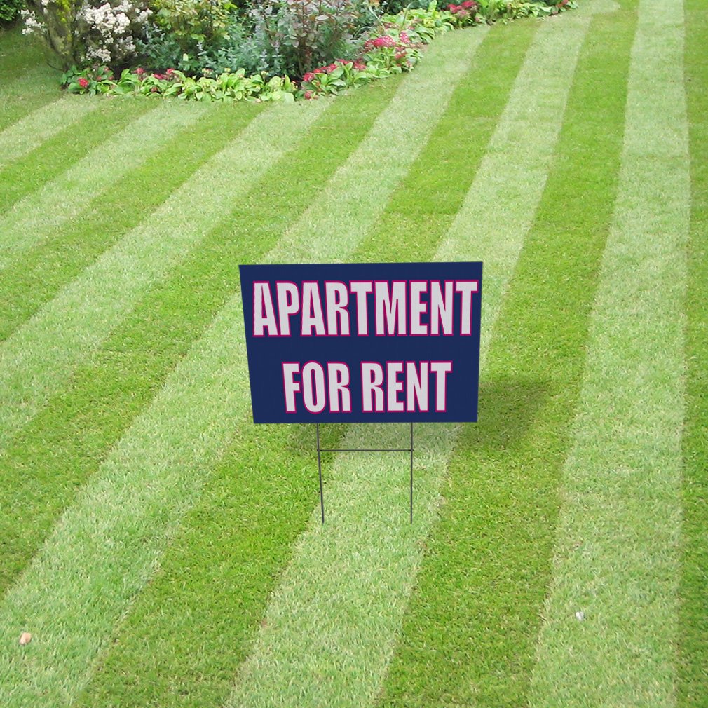 Fastasticdeals Weatherproof Yard Sign Apartment for Rent B Advertising Printing Lawn Garden 18x12 Inches 1 Side Print