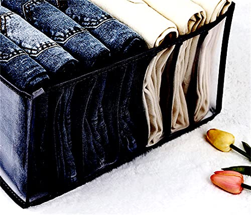 Durable Clothes Organizer Foldable Drawer Organizers Jeans Drawer Dividers Organizers Clothes Mesh Separation Box for Jeans Legging T-Shirt Underwear Socks