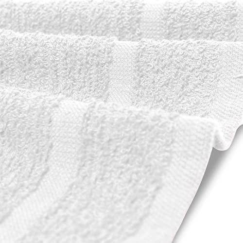 Avalon Towels Cotton Washcloths β (Pack of 24) Size 12x12 Inches Premium Ring Spun Cotton, Super Absorbent Soft Face Towels, Gym Towels, Hotel Spa Quality, Reusable Multipurpose Towels (White)