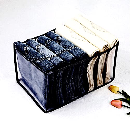 Durable Clothes Organizer Foldable Drawer Organizers Jeans Drawer Dividers Organizers Clothes Mesh Separation Box for Jeans Legging T-Shirt Underwear Socks