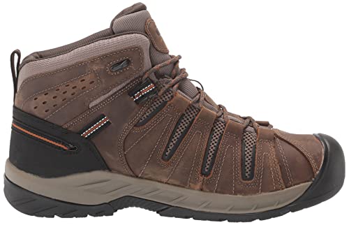 KEEN Utility Men's Flint 2 Mid Height Soft Toe Waterproof Non Slip Work Boots, Black Olive/Brindle, 14 Wide