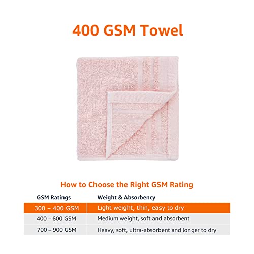 Amazon Basics Cosmetic Friendly Washcloths - 12-Pack, Carnation Blush