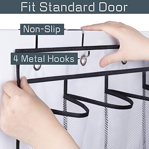 AOODA 28 Large Pockets Hanging Shoe Organizer, Large 28 Pockets Clear Over The Door Shoe Rack, 2 Item Bundle