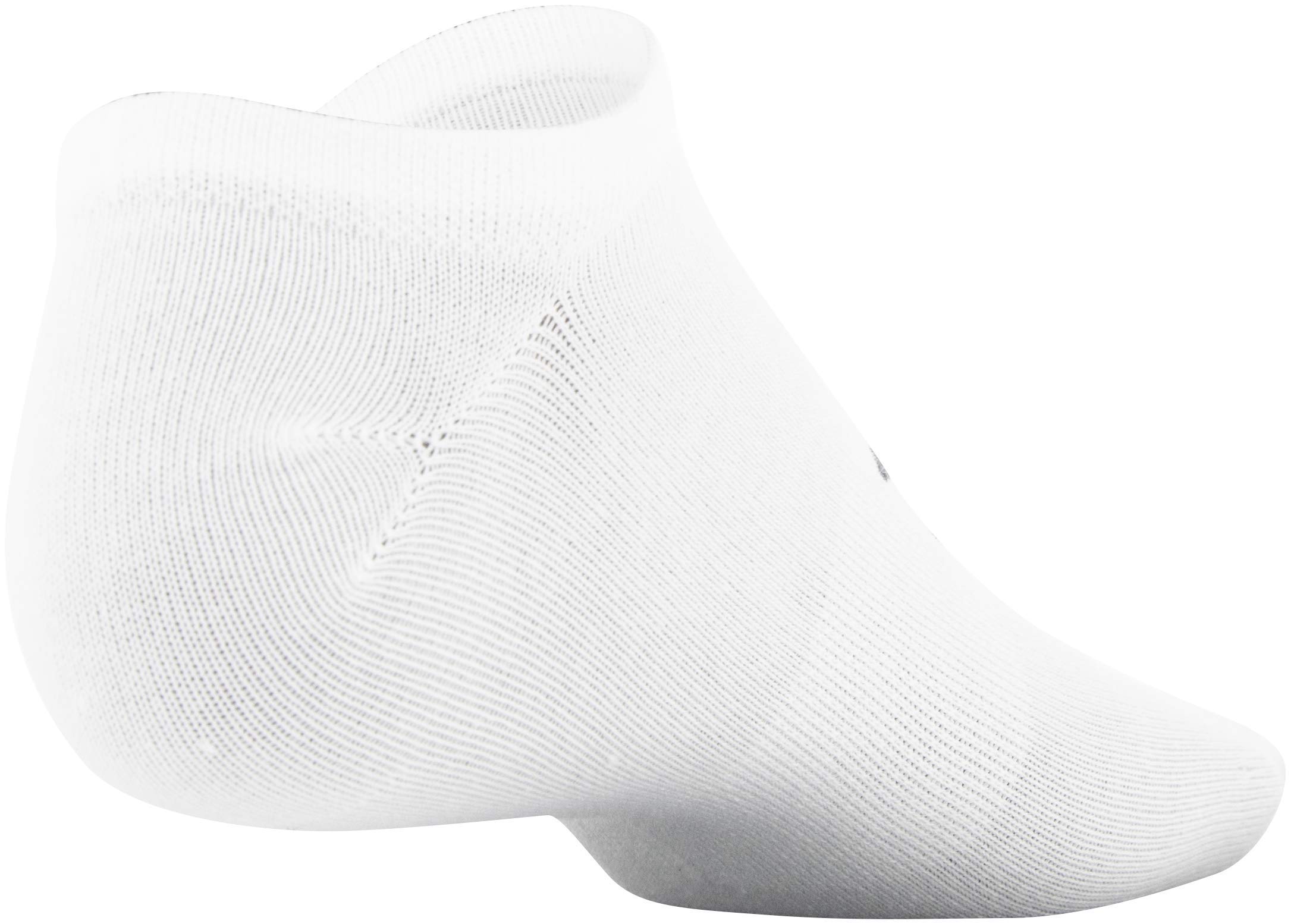 Under Armour Adult Essential Lite No Show Socks, 6-Pairs, White, Medium