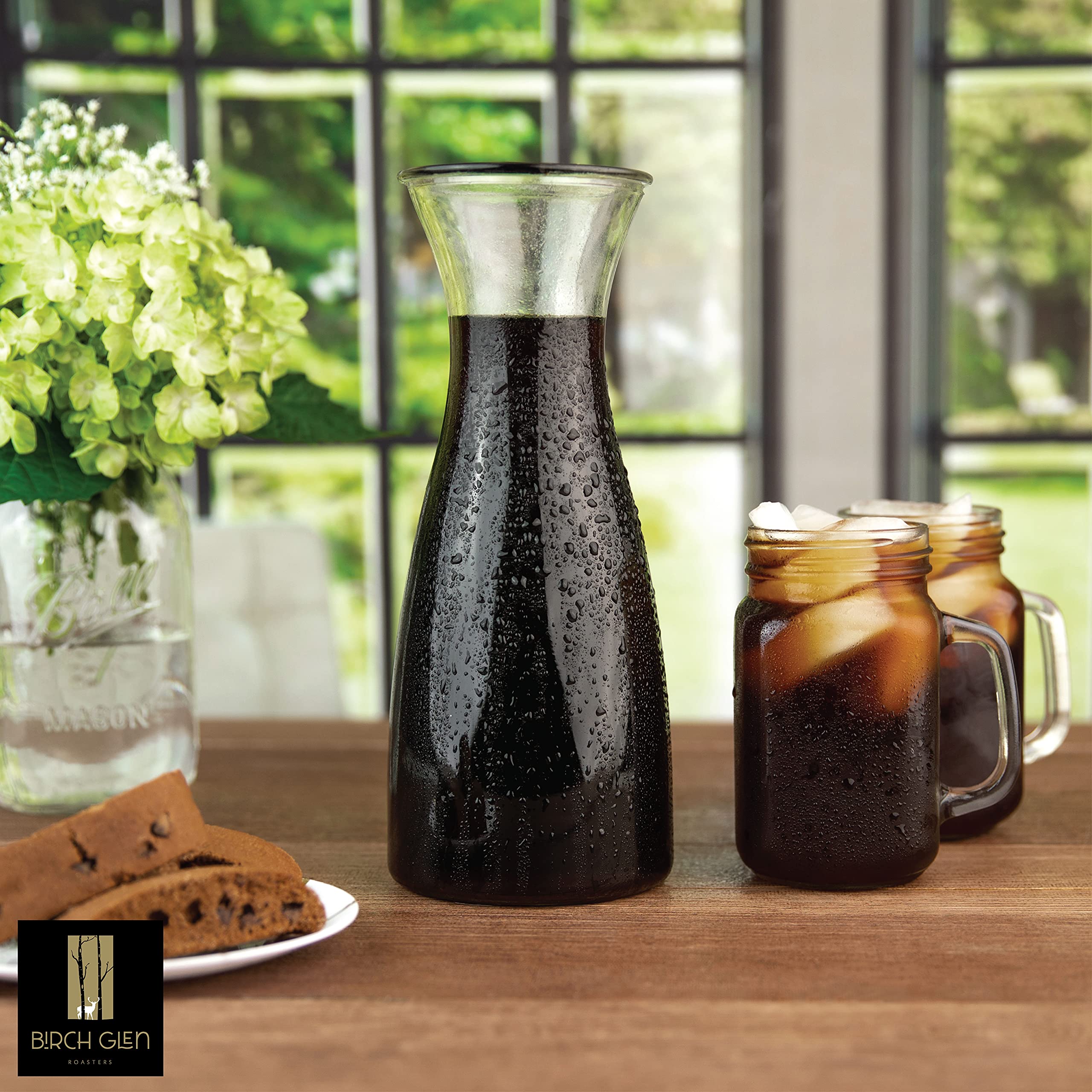 Birch Glen Roasters Ready to Go Cold Brew Coffee Bags - 4 Packets of Medium Roast Coarse Ground Coffee- No Machine Needed, Ready to Go Easy Cold Brewing Bags for Pitcher Servings- 100% Arabica Coffee - Kosher