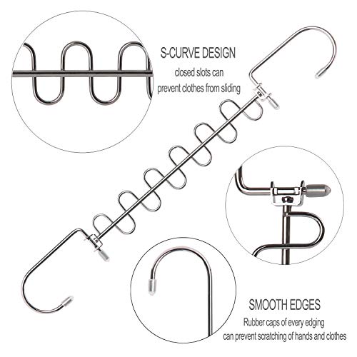 GEFTOL Metal Space Saving Hangers 12 Slots New Version Hanger Magic Cascading Hanger Closet Wardrobe Clothes Organizer(4 Pack)