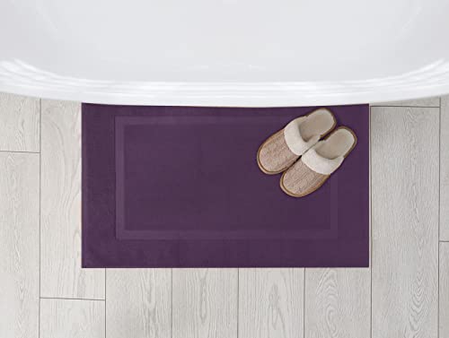 Utopia Towels Bundle Pack of 600 GSM Bath Sheet Set (2-Pack) and Banded Bath Mats (2-Pack) – 100% Ring-Spun Cotton – Highly Absorbent – Soft & Luxurious – Plum