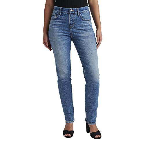 JAG Jeans Women's Valentina High Rise Straight Leg Pull-on Jeans-Legacy, Phoenix Blue, 6