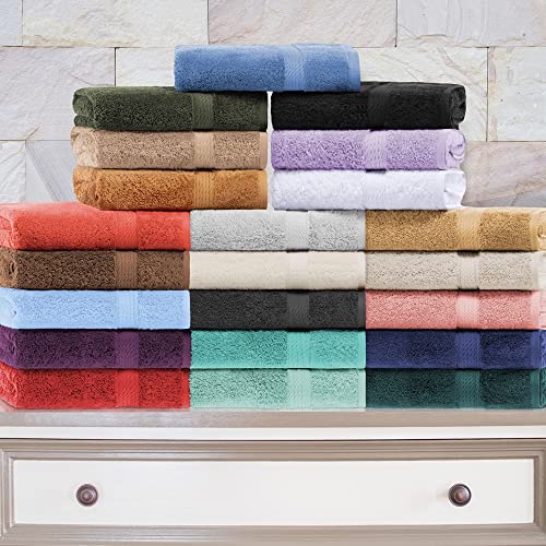 SUPERIOR Solid Egyptian Cotton Face Towel Set, 13" x 13", Cream, 6-Pieces