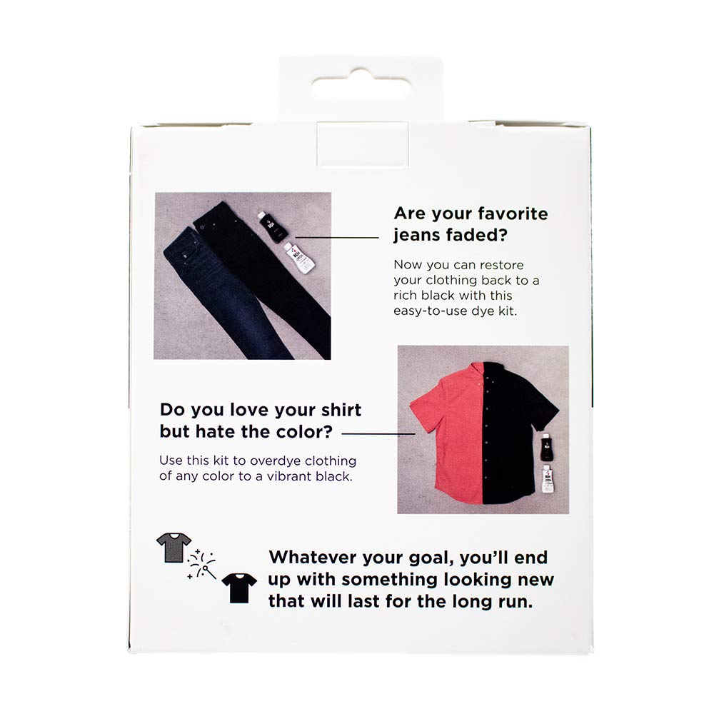 Rit Back to Black Dye Kit - Restore Your Faded Color Back to a Vibrant Black - Includes ColorStay Dye Fixative and Gloves