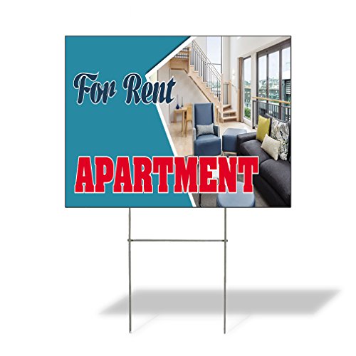 Fastasticdeals Weatherproof Yard Sign for Rent Apartment Advertising Printing A Lawn Garden 24x18 Inches 2 Sides Print