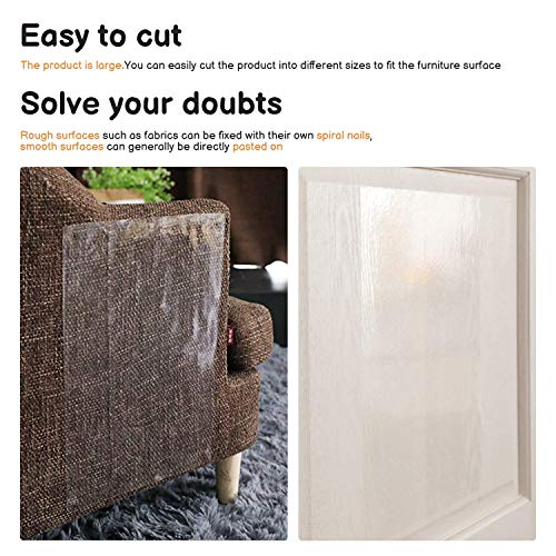 Cat Scratch Furniture Protector, 8 - Pack Cat Scratch Deterrent for Furniture, Couch Protector from Cat Claws, Anti Cat Scratch Protector, Twist Pins (Included)
