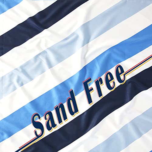 Whale Flotilla Large Quick Dry Beach Towel (30"x60"), Microfiber Sand Free Beach Towels for Kids and Adults, Super Absorbent Compact Pool Travel Towel, Blue