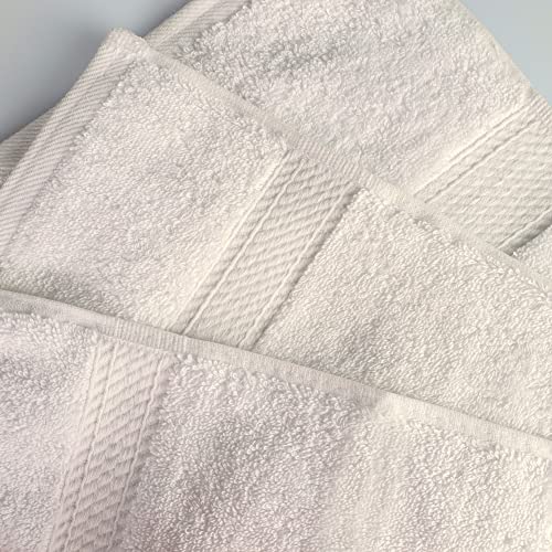 SUPERIOR Solid Egyptian Cotton Face Towel Set, 13" x 13", Cream, 6-Pieces
