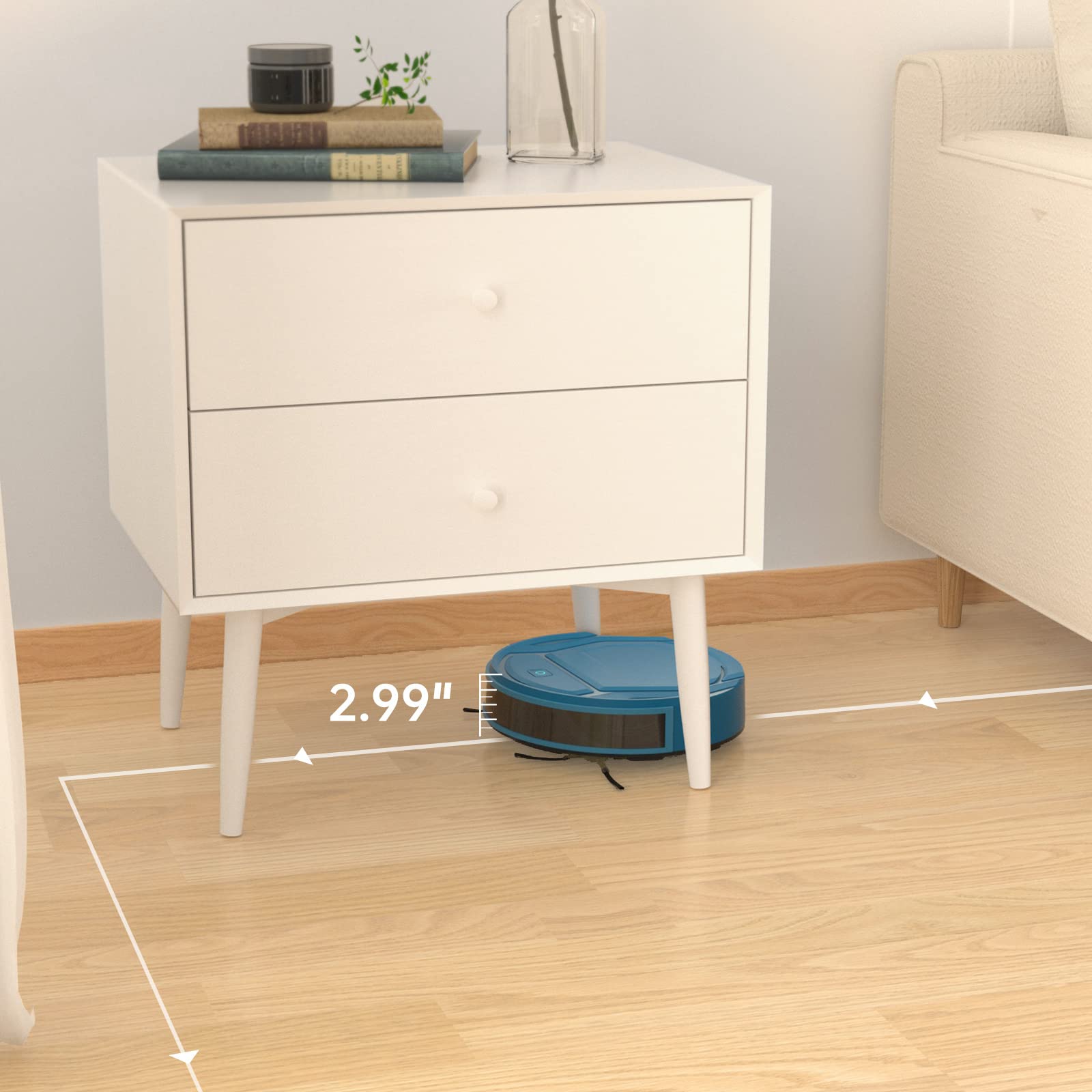 OKP Robotic Vacuum Cleaner, WiFi/App/Alexa, Robot Vacuum Cleaner with Schedule, Accurate Obstacle Crossing, Self-Charging, Slim Design, Quiet, Perfect for Hard Floors, Pet Hair, Carpets