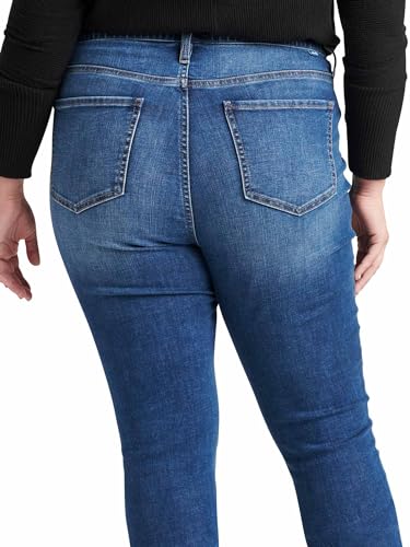 JAG Jeans Women's Plus Size Ruby Mid Rise Straight Leg Jeans, Thorne Blue, 16 Plus