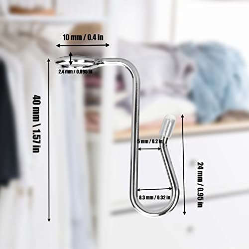 50 Pieces Clothes Hanger Connector Hooks Upgraded Metal Velvet Hanger Extender Hooks for Different Thickness Hangers, Organizer and Storage for Closet(Silver)