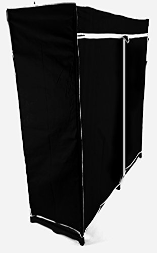 ATHome Lightweight, Durable, Sturdy, Dust and Moisture Proof, Easy Open T-Zipper, Portable Closet Wardrobe, 60 inches, Black