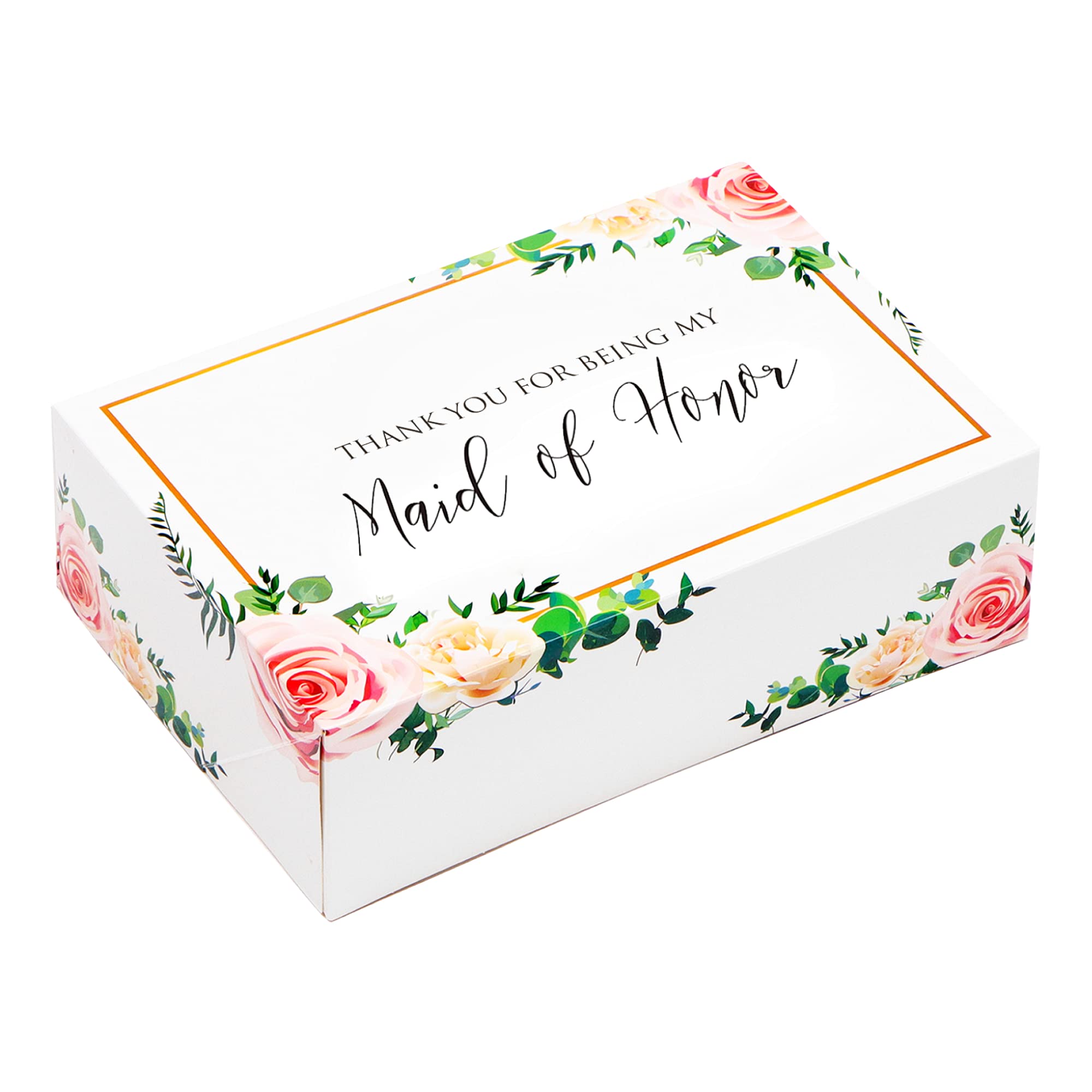 Maid of Honor Thank You Box (Single Box) Thank You For Being My Maid of Honor I Maid of Honor Box for Maid of Honor Gifts | Floral Style