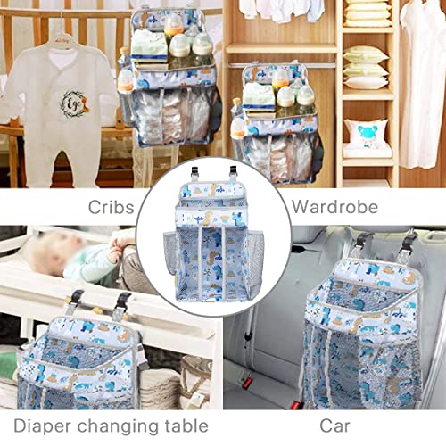 Hanging Diaper Caddy Organizer, Diaper Organizer,for Crib,Changing Table, Closets,Wall, Bassinet, Essentials Storage (Grey)