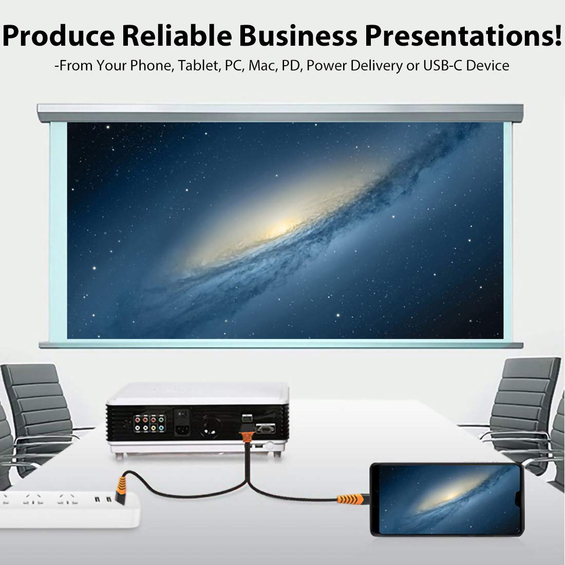 PRO USB-C HDMI Compatible with Samsung Galaxy A52 5G at 8k/4k Plus Power 6ft/1.8M Cable:Full 4k 2160p@60Hz/8k 7680x4320@30Hz Thunderbolt 3/4