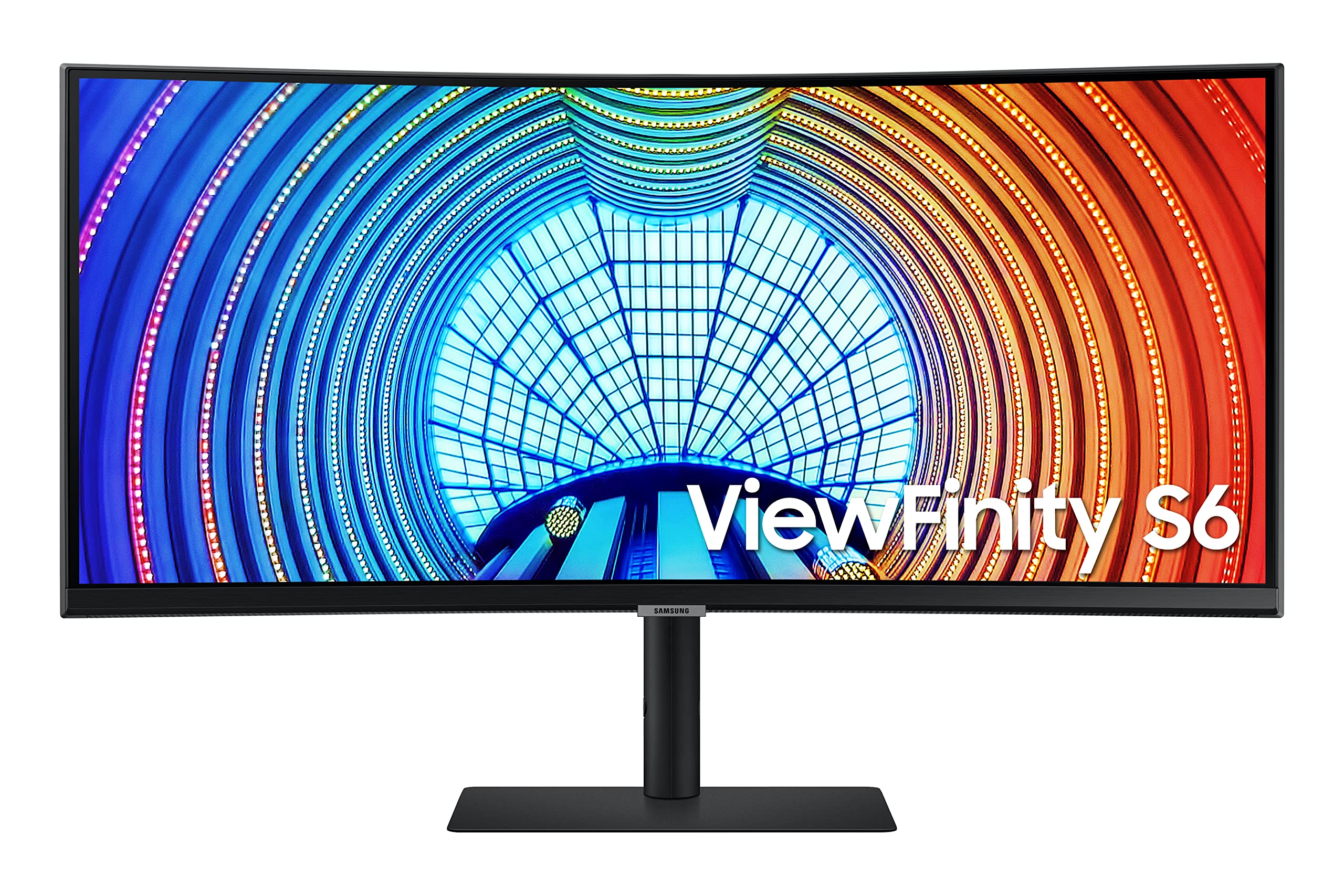SAMSUNG 34 inch S65UA Ultra WQHD (3440x1440) Curved Monitor, 100Hz, HDR10, HDMI, DP, LAN, 90W USB-C Charging, Tilt/Swivel/Pivot Stand (LS34A650UXNXGO)