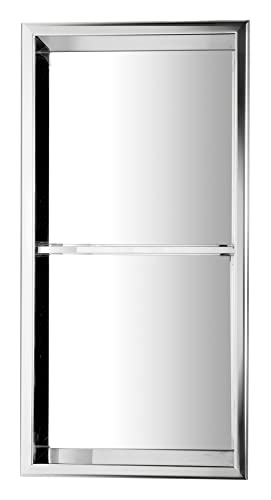ALFI brand ABN1224-PSS Shower Niche, Polished Stainless Steel