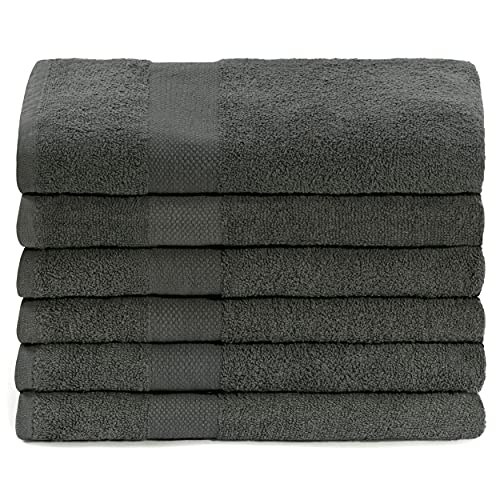 Simpli-Magic 79405 Bath Towels, 25βx50β, Gray, 6 Pack