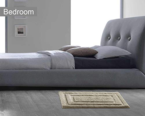 Cotton Bathroom Rugs Set, 2 pc (20"x30" and 17"x24") - Soft Plush 2800 GSM, Super Thick and Absorbent - Matches Our 804 GSM and 703 GSM Bathroom Towels Set (White)