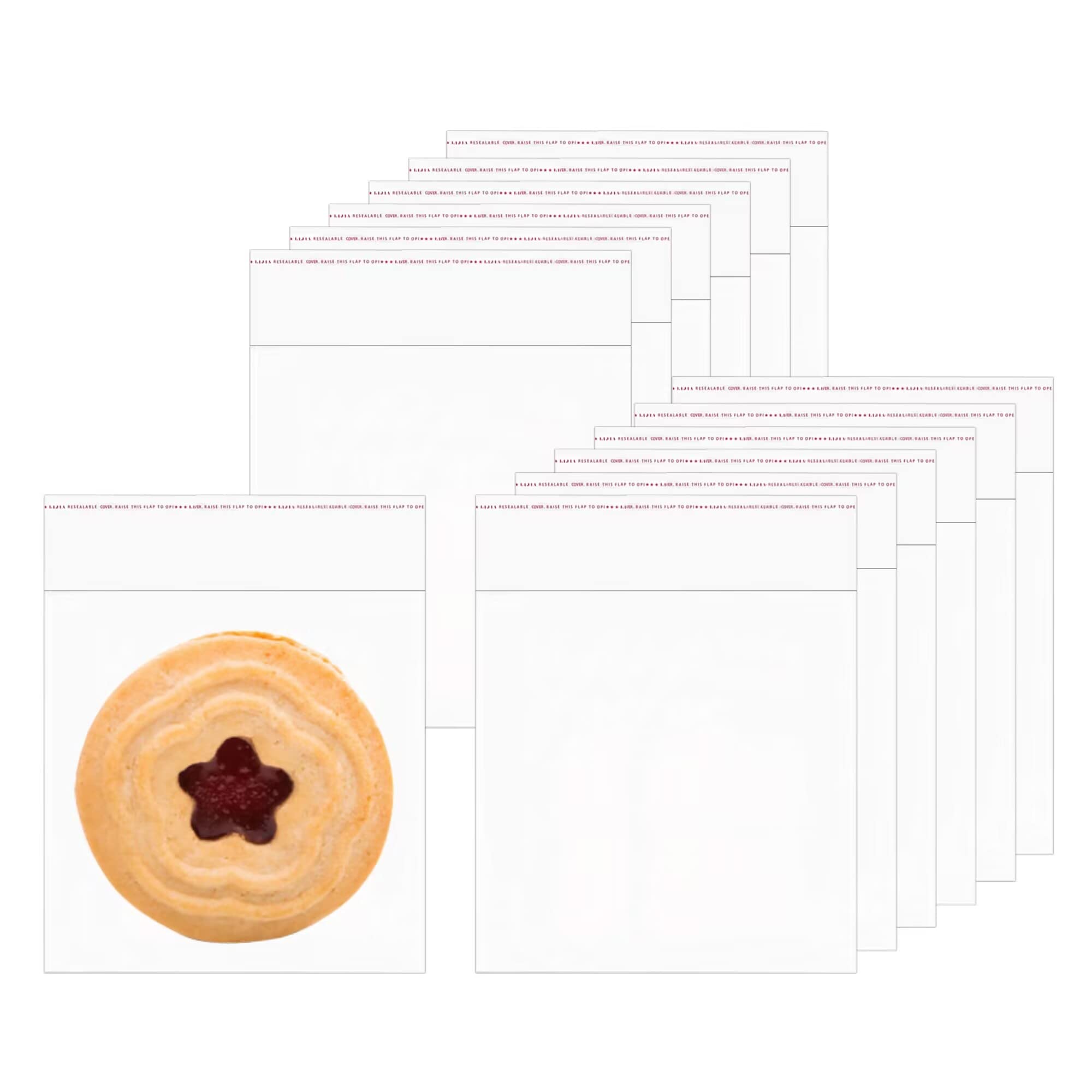 3x3" Self Sealing Bags 500pcs Clear Cello Bags Self Adhesive Cellophane Bags Resealable for Bakery Cookie Candy Soap Cards Snacks Food Treat Gift Favor 6 Sizes to Choose from